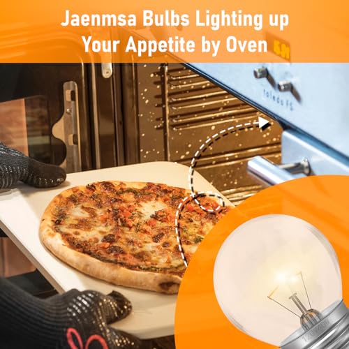 Jaenmsa 40 Watt Appliance Oven Light Bulb G45,300℃ Hight Temp Light Bulbs Replacement for Oven,Incandescent,Stove, Refrigerator,Microwave,E26 Socket 110V-130V Clear,Dimmable,2 Pack