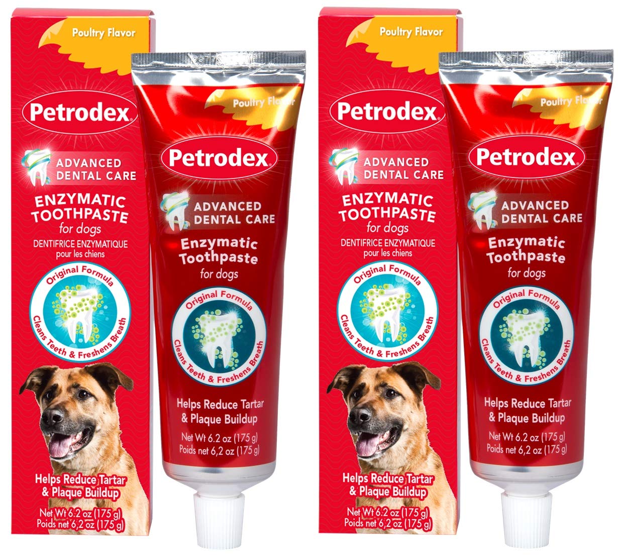 Petrodex Enzymatic Toothpaste for Dogs, Helps Reduce Tartar and Plaque Buildup, Poultry Flavor, 2 Pack