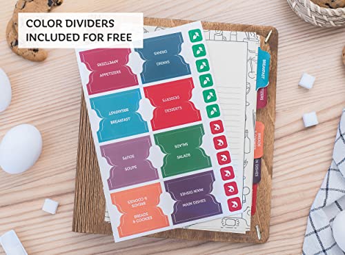 Personalized Recipe Book To Write In Your Own Recipes - Blank Recipe Binder Cookbook - Family Recipe Book Organizer (Large)