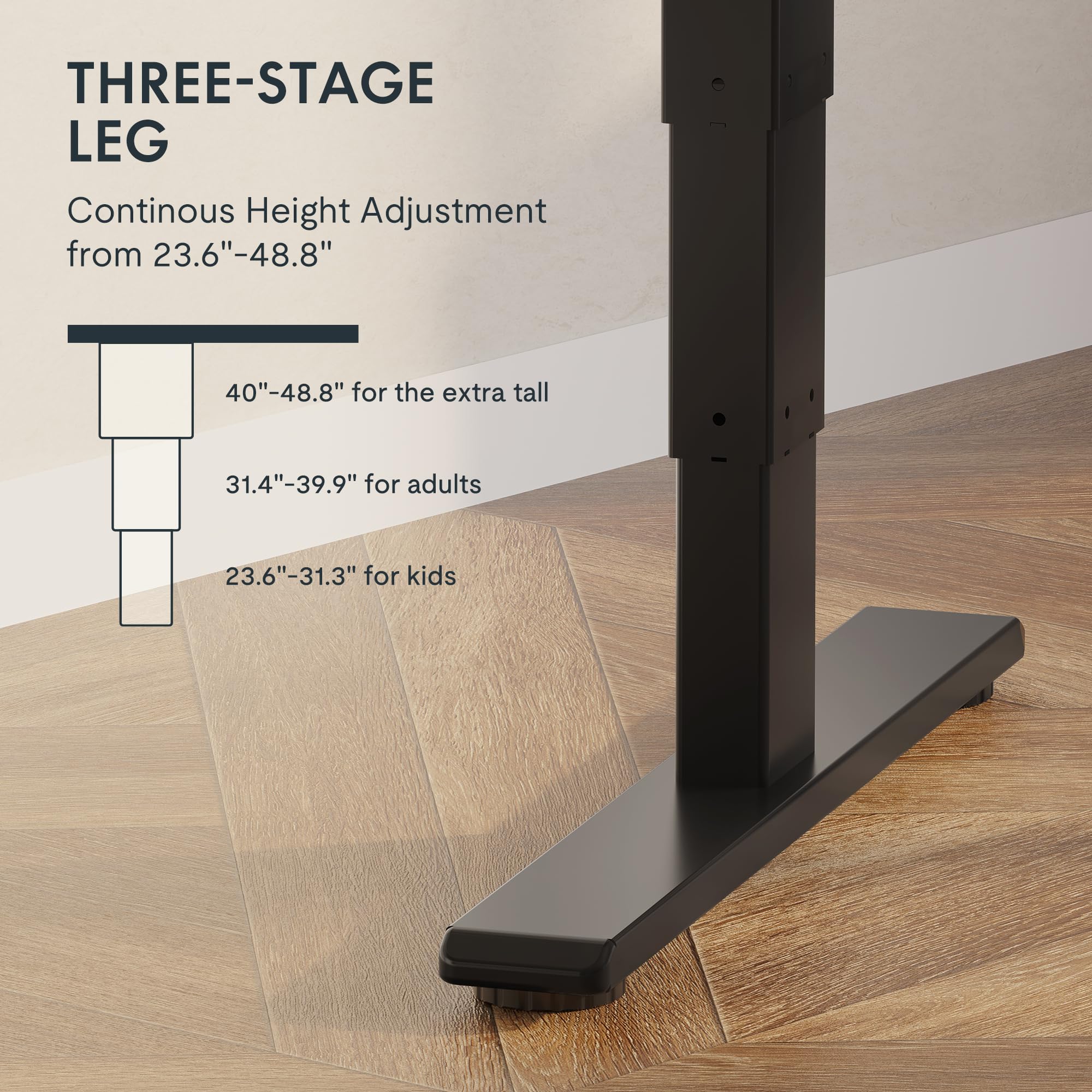 FLEXISPOT E6 Essential 3 Stages Dual Motor Electric Standing Desk 48x30 Inch Whole-Piece Board Height Adjustable Desk Electric Sit Stand Desk(White Frame + Walnut Desktop)