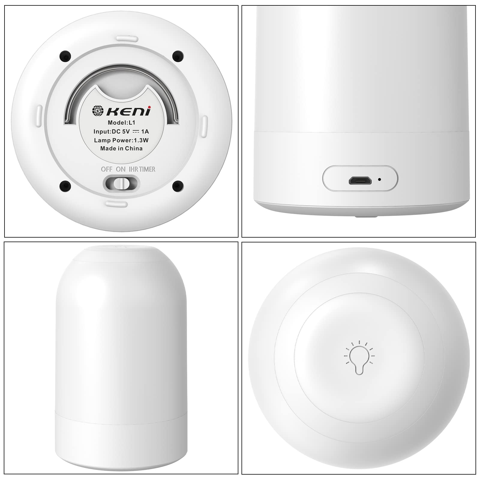 G Keni Baby Night Light for Kids, LED Touch Lamp, Stepless Dimming Nursery Lamp with Timer, Breastfeeding, Diaper Change, Sleep Aid, USB Rechargeable White/Natural/Warm Bedside Light for Bedroom