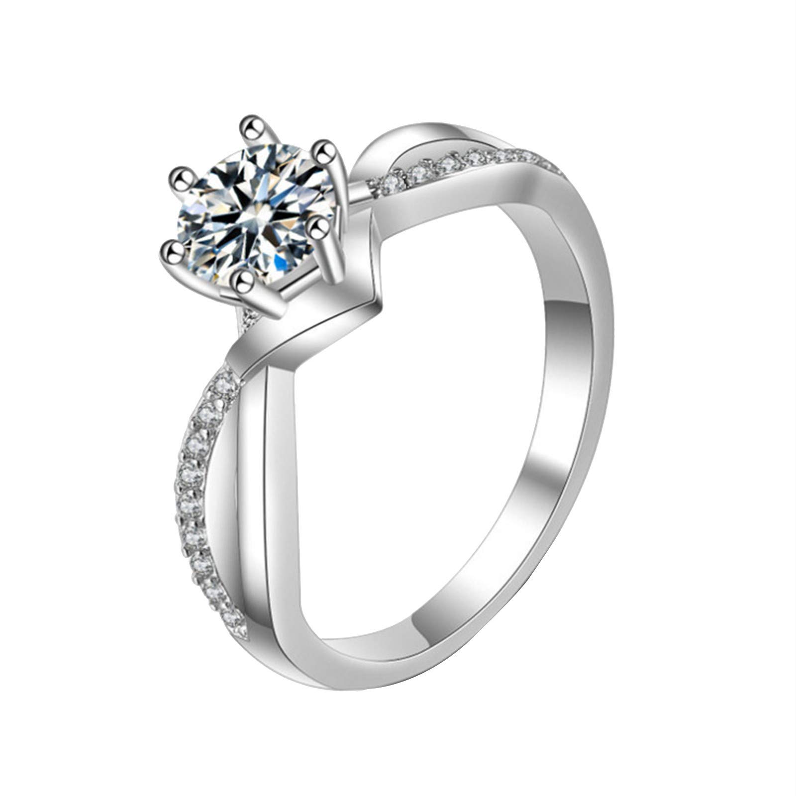 Fashion Diamond Ring for Women Romantic Wedding Band Jewelry