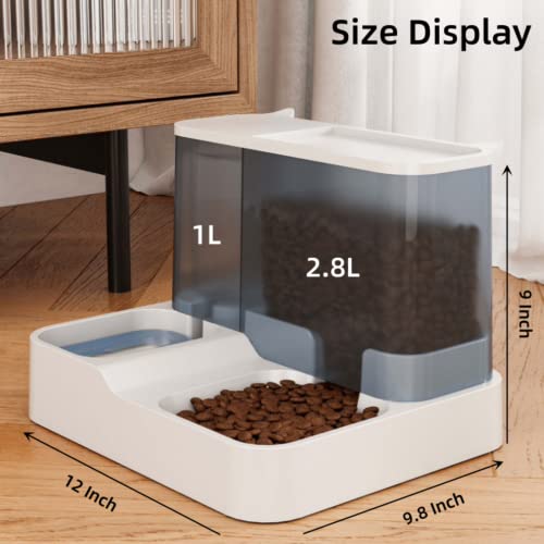 Pet Food Feeder and Water Dispensers Gravity Automatic for Cats and Small Dogs (Blue)