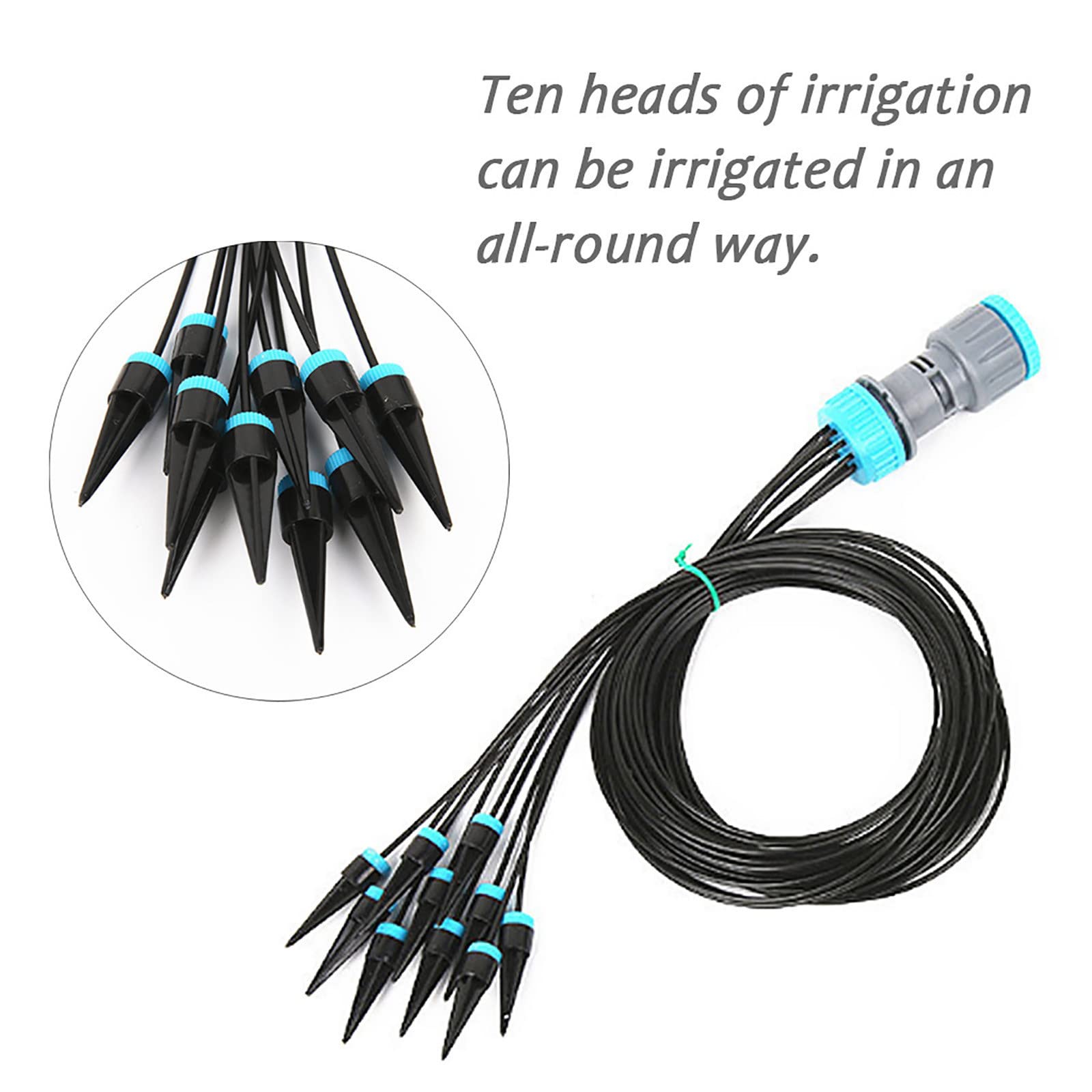 Irrigation System for Raised Garden Bed Device Garden Seepage Automatic Device Water Watering Irrigation 10 Dripper Patio & Garden Watering Can for Outdoor Plants 2 Gallon (Black, One Size)
