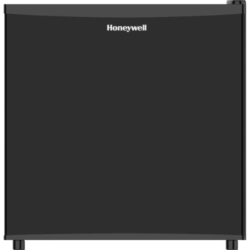 Honeywell Mini Compact Freezer Countertop, 1.1 Cubic Feet, Single Door Upright Freezer with Reversible Door, Removable Shelves, for Home, Dorms, Apartment, Office- Black