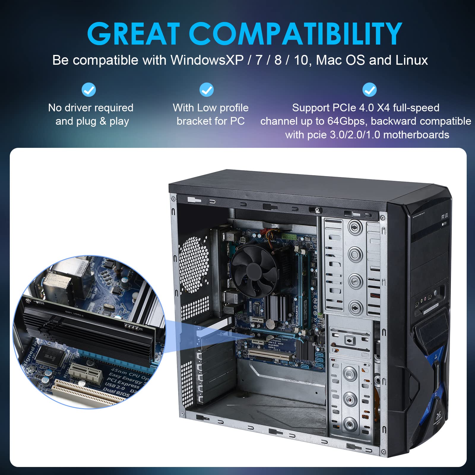 FUQUXSTR PCIE SATA Card, 2 Port SATA III 6 Gb/s Controller Expansion Card, Includes Low Profile Bracket and 2 SATA Cable, Support SSD and HDD, Non Raid, Plug and Play on Windows, MAC OS, Linux Syste