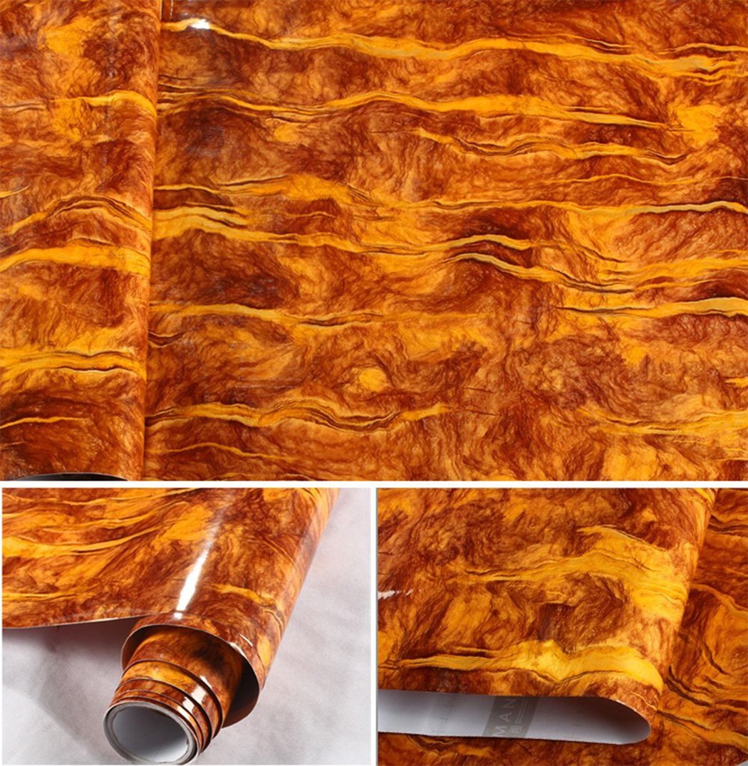 GLOW4U Waterproof Marble Granite Look Contact Paper Kitchen CounterTop Backsplash Table Self Adhesive Film Vinyl Shelf Liner