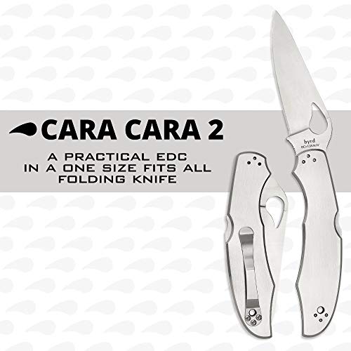 Spyderco Byrd Cara Cara 2 Knife with 3.75" Steel Blade and Durable Stainless Steel Handle - PlainEdge - BY03P2