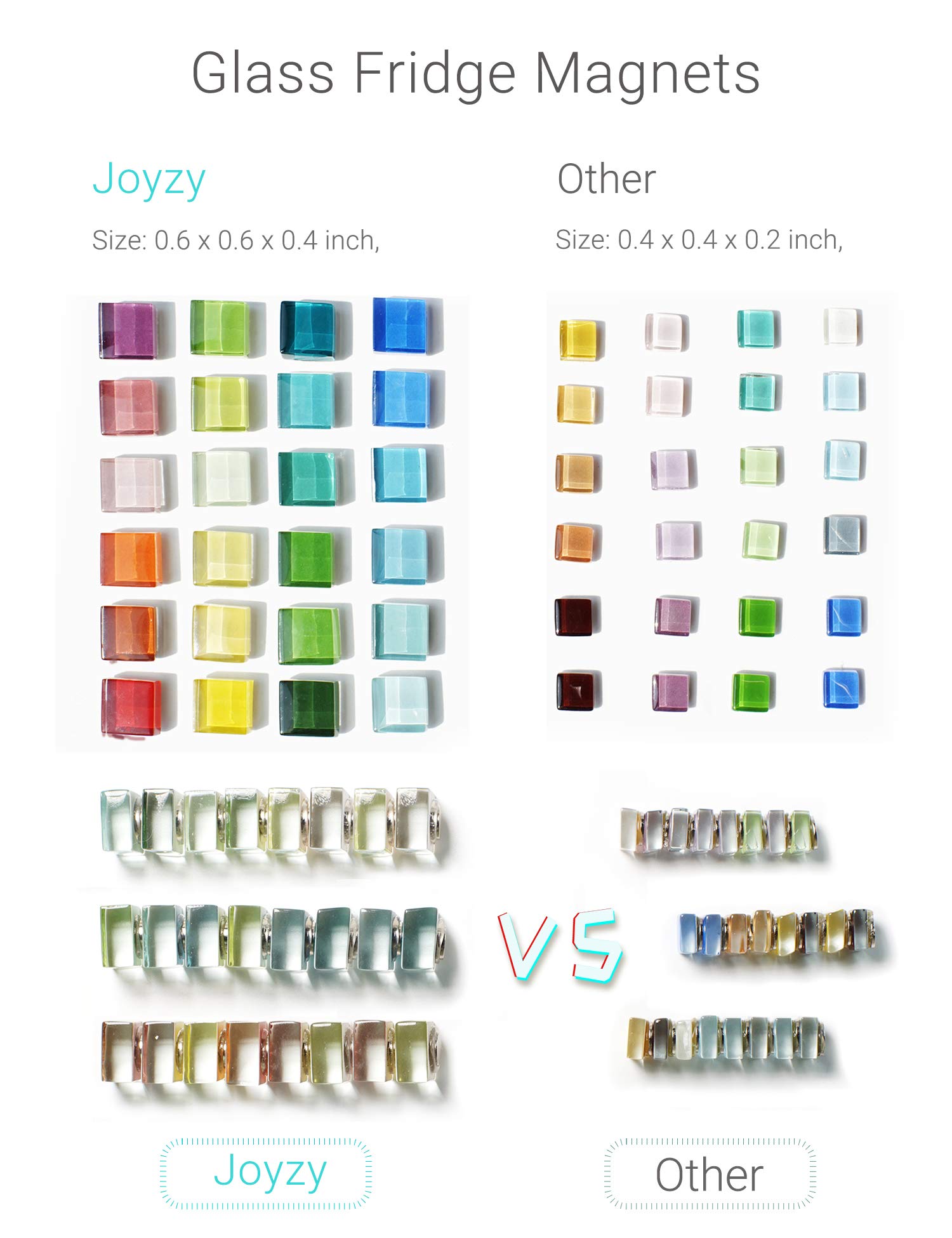 Joyzy Refrigerator Magnets Fridge Magnets Cute Glass Magnets for Fridge Decorative Kitchen Office 24 Pack (White)