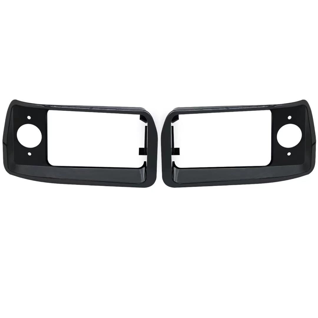 DIYOLFALL Black Headlight Bezels for Club Car DS Golf Cart 1993-up,Replacement Passenger Driver 1016880+Pass 1016879