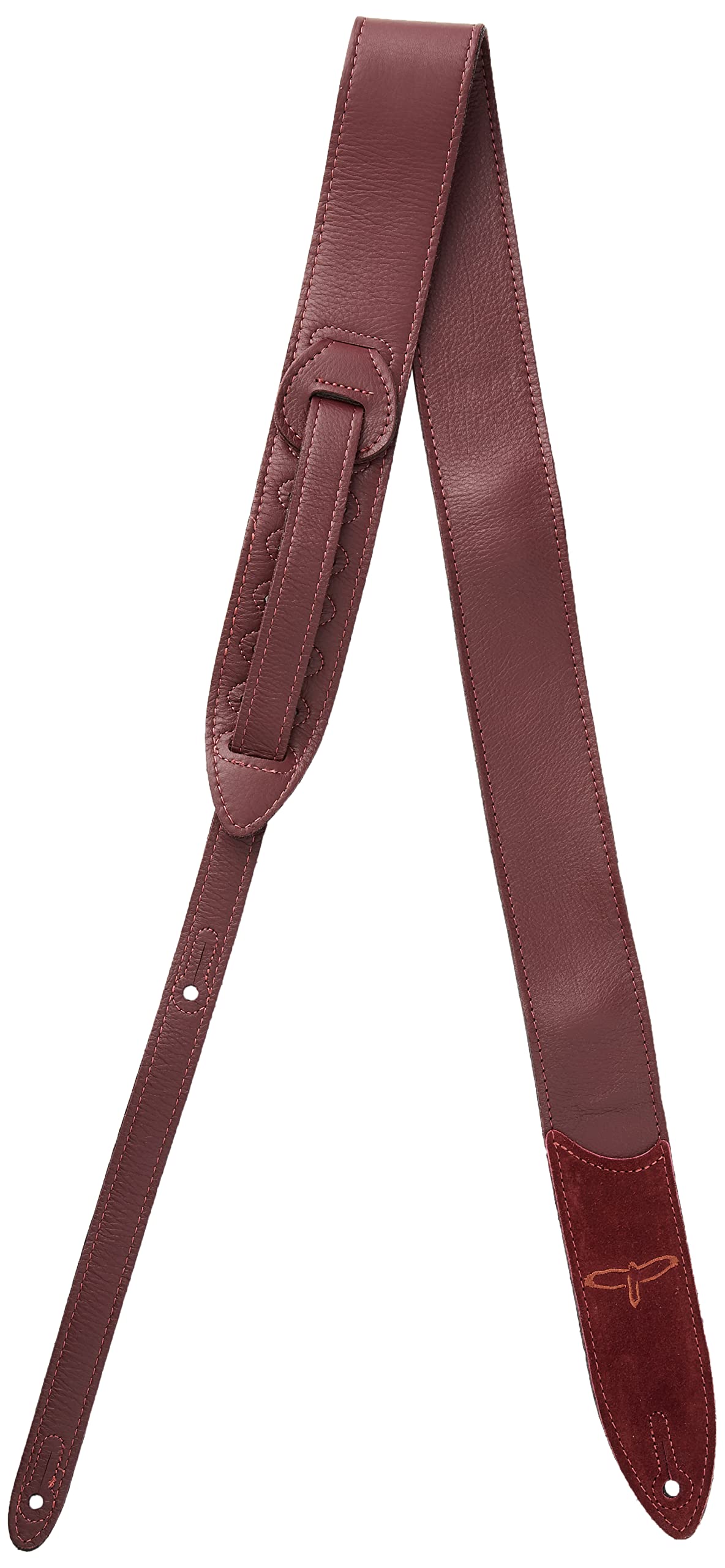 PRS Guitars Premium Leather 2" Strap Embroidered Birds, Burgundy (ACC-3167)