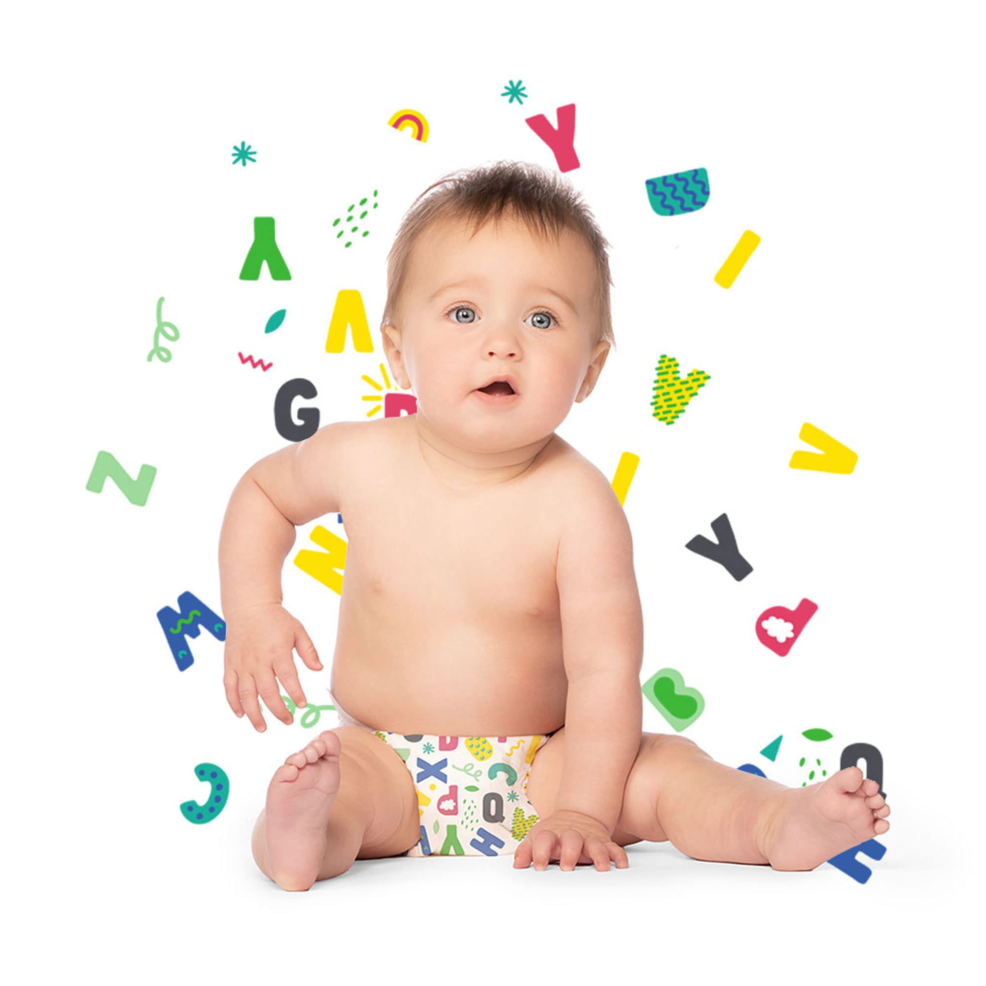 Hello Bello Diapers and Wipes Bundle for Babies | Size 1 | Gender Neutral Alphabet Soup Pattern, 140 Count (4 Packs of 35) | Wipes, Unscented, 180 Count (3 Packs of 60) | 320 Count