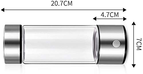 Hydrogen Rich Health Cup Alkaline Ionizer Generator USB Rechargeable Electrolysis Generator Ionization Bottle Weak Alkaline Cup Anti-Oxidation and Anti-Aging Glass Health Cup