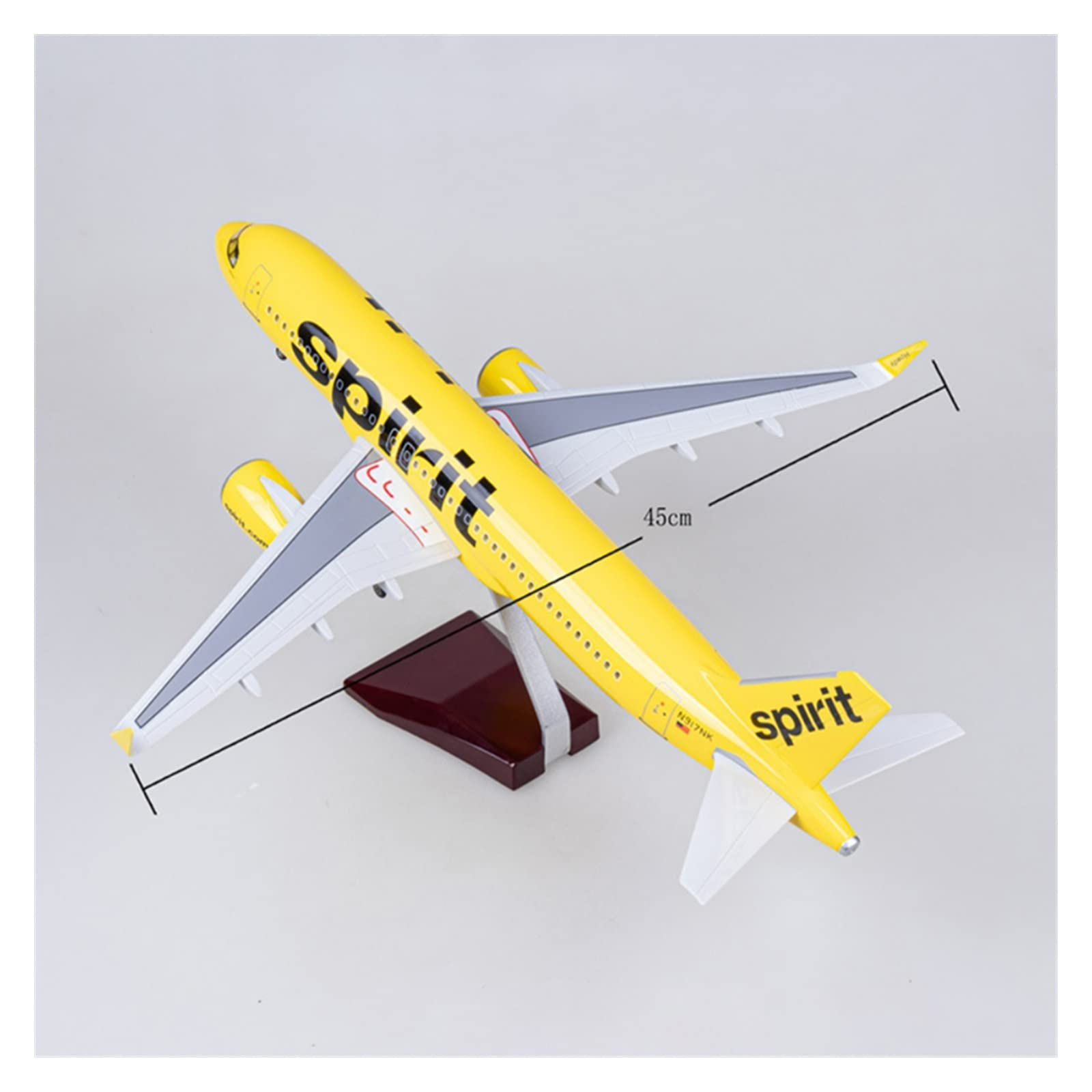 for Airplane Spirit Airlines A320NEO A320 NEO Aircraft Model Toy 47CM 1/80 Plane Model (Color : Without Light)