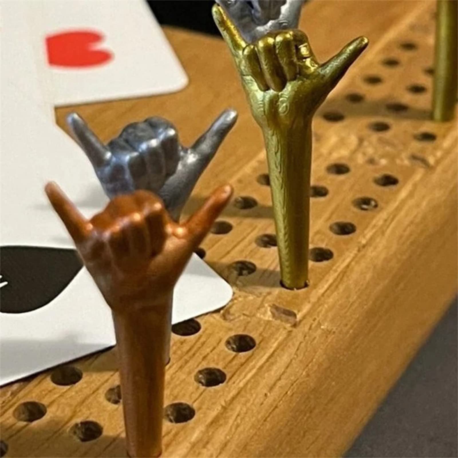 Funny Cribbage Board Pegs Middle Finger,9 Pieces Resin Crib Nails Crib Board Nails for 1/8 Hole Toy Game Accessories with Drawstring Storage Bag for Crib Traditional Board Games.