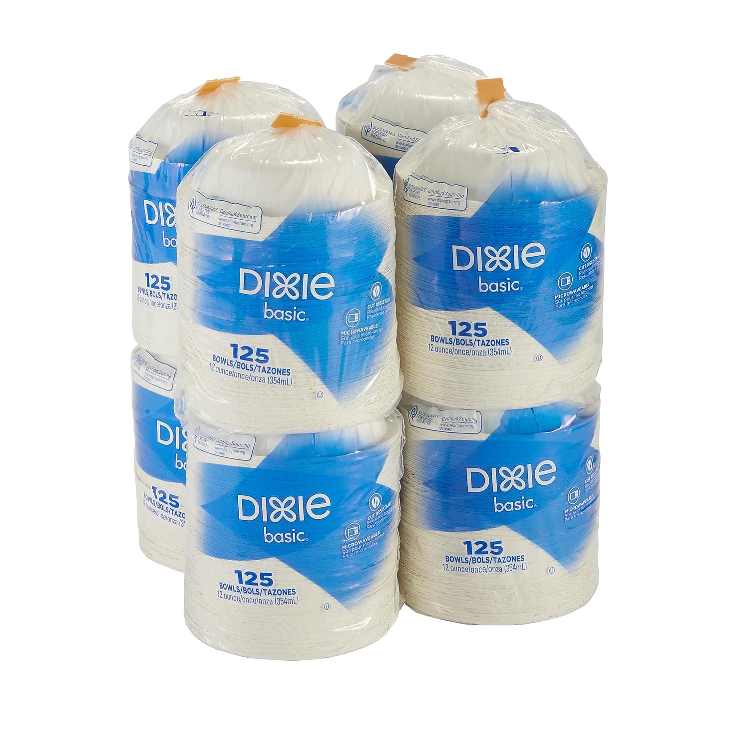 Dixie Georgia Pacific DBB12WCT Paper Bowl 12oz Cap 12.4-Inch x12.4-Inch x15.1-Inch 8PK/CT White