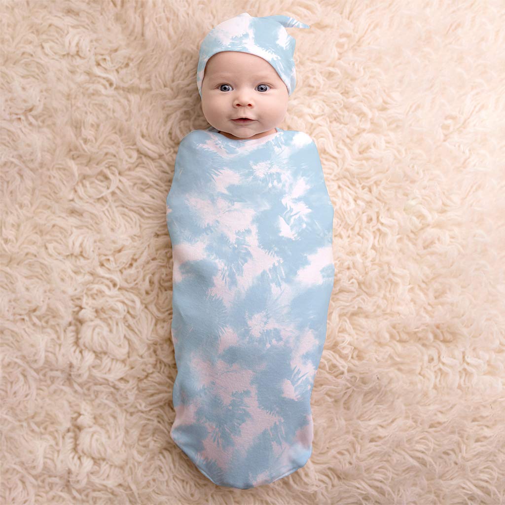 Itzy Ritzy Cocoon & Hat Swaddle Set - Swaddle for Newborns Includes Name Announcement Card & Jersey Knit Cocoon & Hat Set, Perfect for Newborn Photography - for 0 to 3 Months (Sage Mudcloths)