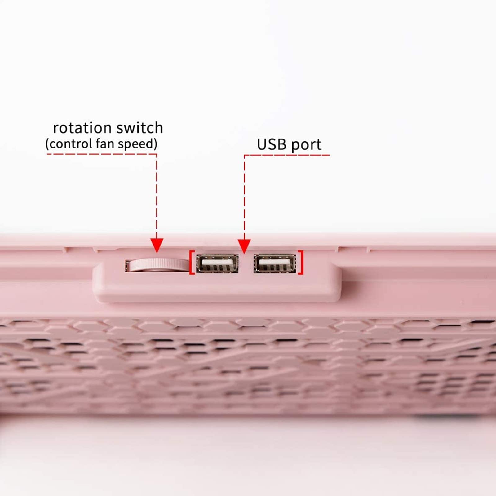 Gaming Laptop Cooling Pad,Laptop Cooler Cooling Pad for 12-17 inch Laptop Slim Portable USB Powered with 6 Quiet Fans and Rotary Switch Control (Pink)