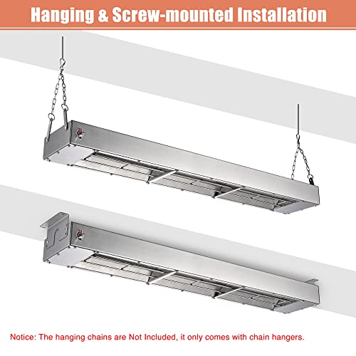 WeChef Electric Strip Heater 2 Pack Portable 36" 1000W Commercial Food Warmer Heating Lamp for Fry Chicken