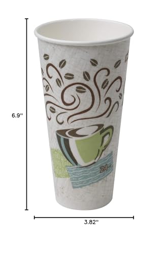 Dixie PerfecTouch 24 oz. Insulated Paper Hot Coffee Cup by GP PRO (Georgia-Pacific), Coffee Haze, 5364CD, 500 Count (25 Cups Per Sleeve, 20 Sleeves Per Case)