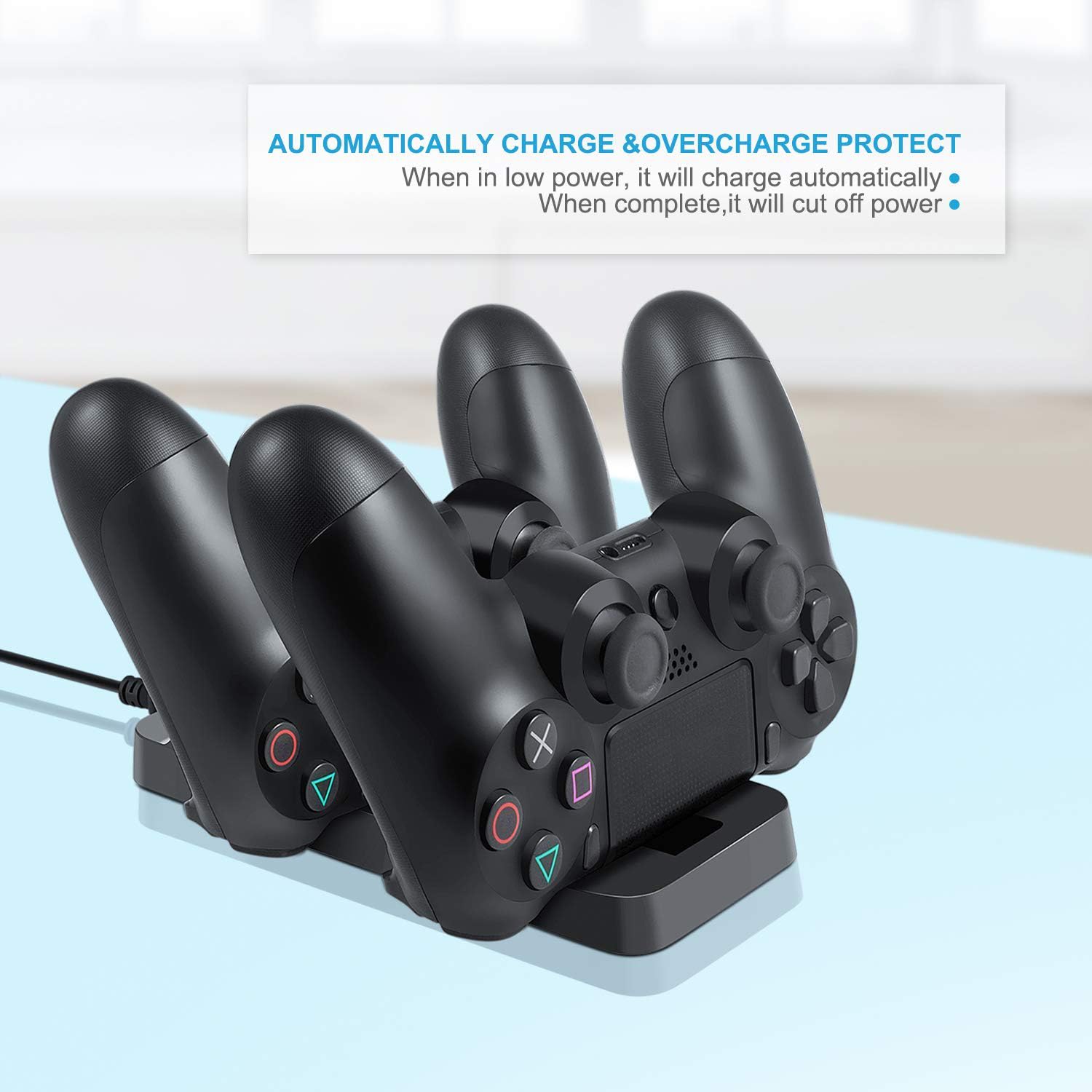 PS4 Controller Charger Dual Charging Station Dock for PlayStation 4 DualShock Controllers(PS4, PS4 Pro, PS4 Slim)