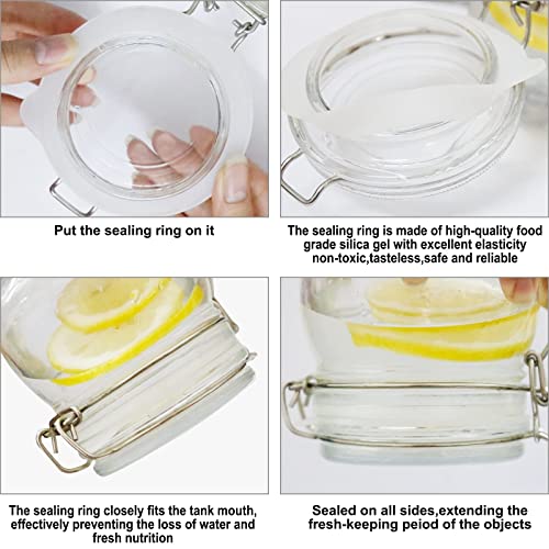 JUN 12 Pcs Replacement Silicone Jar Gaskets Food Grade Rubber Seals Airtight Silicone Gasket Sealing Rings 3.75 Inches(White)