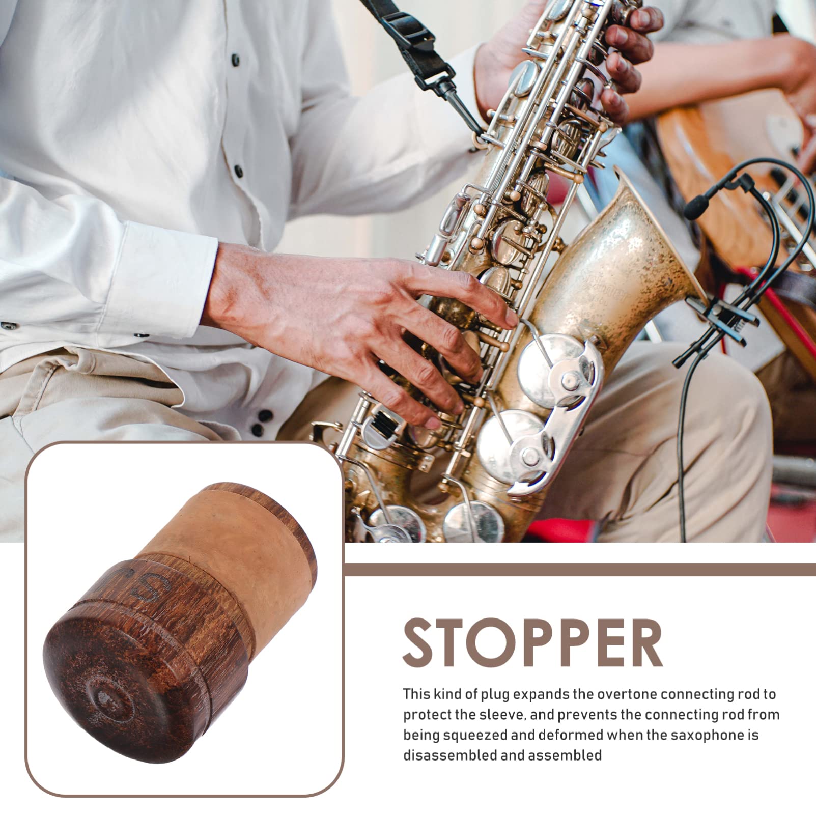 ERINGOGO Safety Sax Tenor Plug Wood Sax Plug saxophone end plug wood saxophone plug tenor sax plug Saxophone End Ebony Saxophone Accessories