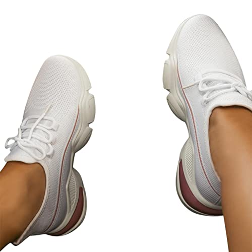 FASDNENDYS Women Steel Toe Shoes for Work Lightweight Breathable Shoes Industrial Construction Work Hiking Sneaker White