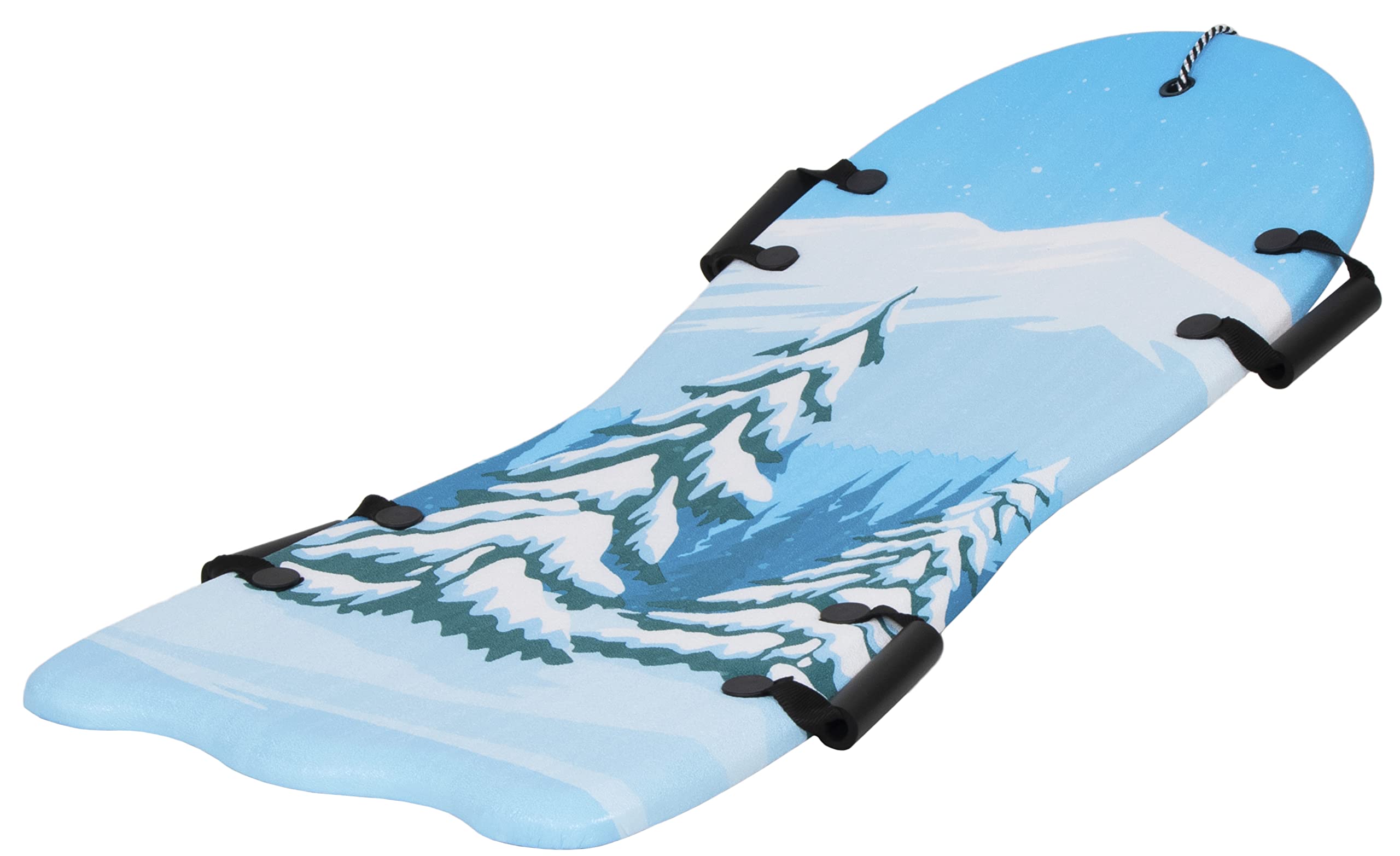 Elevon Premium Foam Snow Sled with Tow Rope and Handles for Kids and Adults, Blue