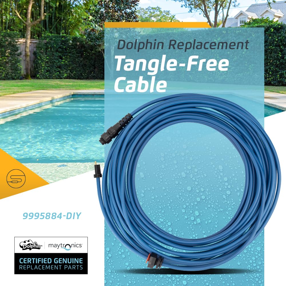 Dolphin Genuine Replacement Part β Durable 50 FT Blue Cable for Agile Robot Movement β Part Number 9995884-DIY