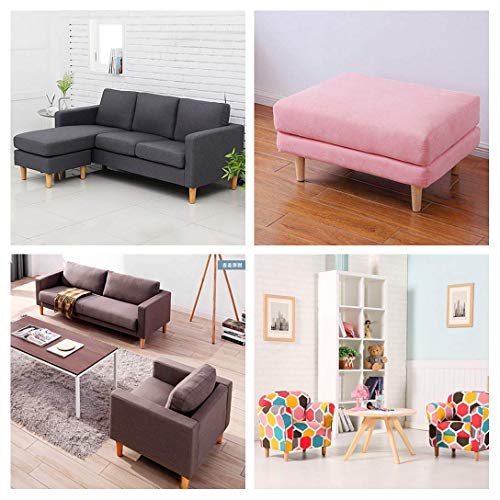WEICHUAN Round Solid Wood Replacement Sofa Couch Chair Ottoman Loveseat Coffee Table Cabinet Furniture Wood Legs(6" Straight Set of 4)