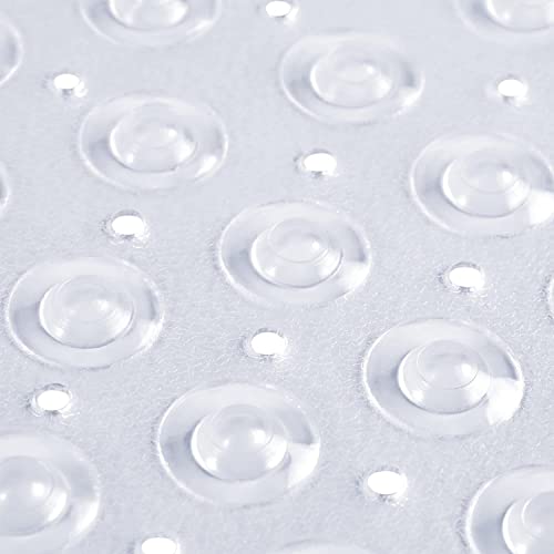 Tranquil Beauty Curved Blue Shower Mat 53x53cm/21x21in |Non-Slip, Machine-Washable Quadrant Bath Mat for Walk in Shower Tray | Shower Mats Non-Slip Suction Cups for Kids & Elderly