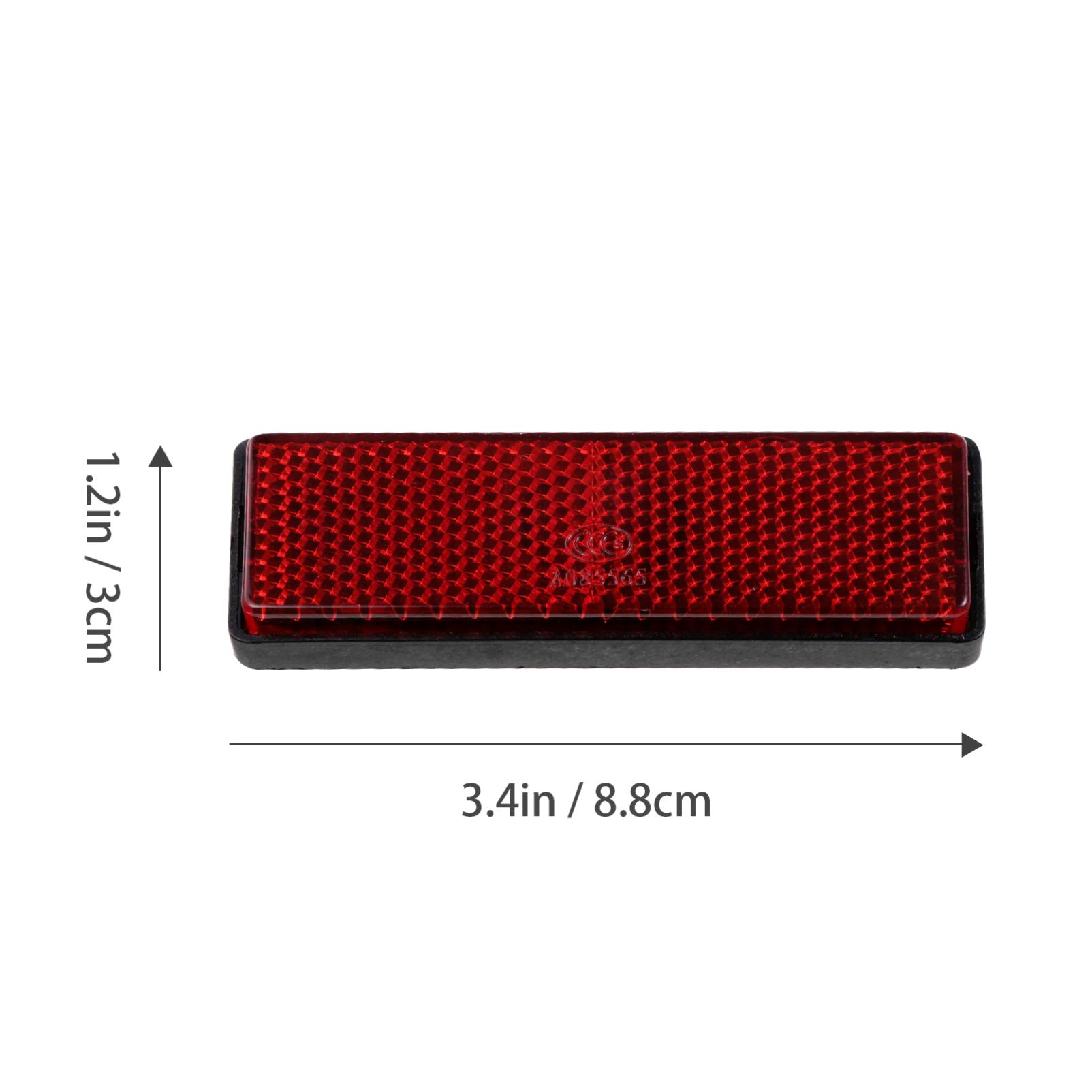 DOITOOL 10Pcs Rear Reflactors Rectangular Bicycle Bike Safety Caution Warning Reflector for Bike Motorcycles Trailer Gate Posts (Red)