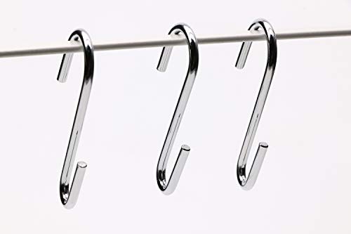 ONLYKXY Silver Stainless Steel Heavy Duty S Hooks Use in Kitchen, Bathroom, Bedroom and Office, Handing Hooks for Kitchenware, Spoons, Pans Pots, Utensils, Clothes, Bags, Towels, Plants, Set of 5