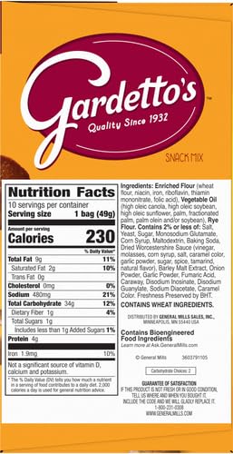 Gardetto's Snack Mix, Original Recipe, Multipack Snack Bags, 1.75 oz, 10 ct