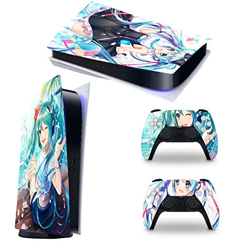 Cute Girl Sing Anime PS5 Digital Edition Console and Controller Skin Set - Playstation 5 Digital Edition Vinyl