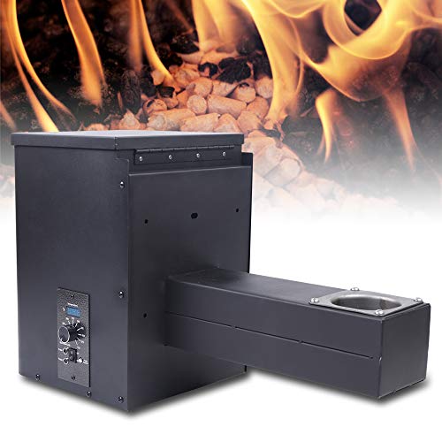 Vertical Pellet Hopper Assembly Kit, 14.5" DIY Electric Wood Pellet Smoker Grill Part, Electric Wood Pellet Smoker Grill Knob Type, W/ Vertical Controller by Knob, for Grill, Smoke, Bake
