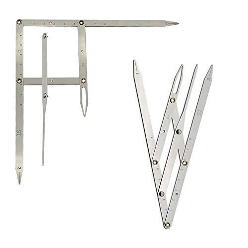 Golden Mean Calipers Stainless Steel Thrush Eyebrow Microblading Ruler Eyebrow Permanent Measure Symmetrical Tool Three-point Positioning Balance Ruler for Makeup Ratio Measure Fibonacci Gauge Tool