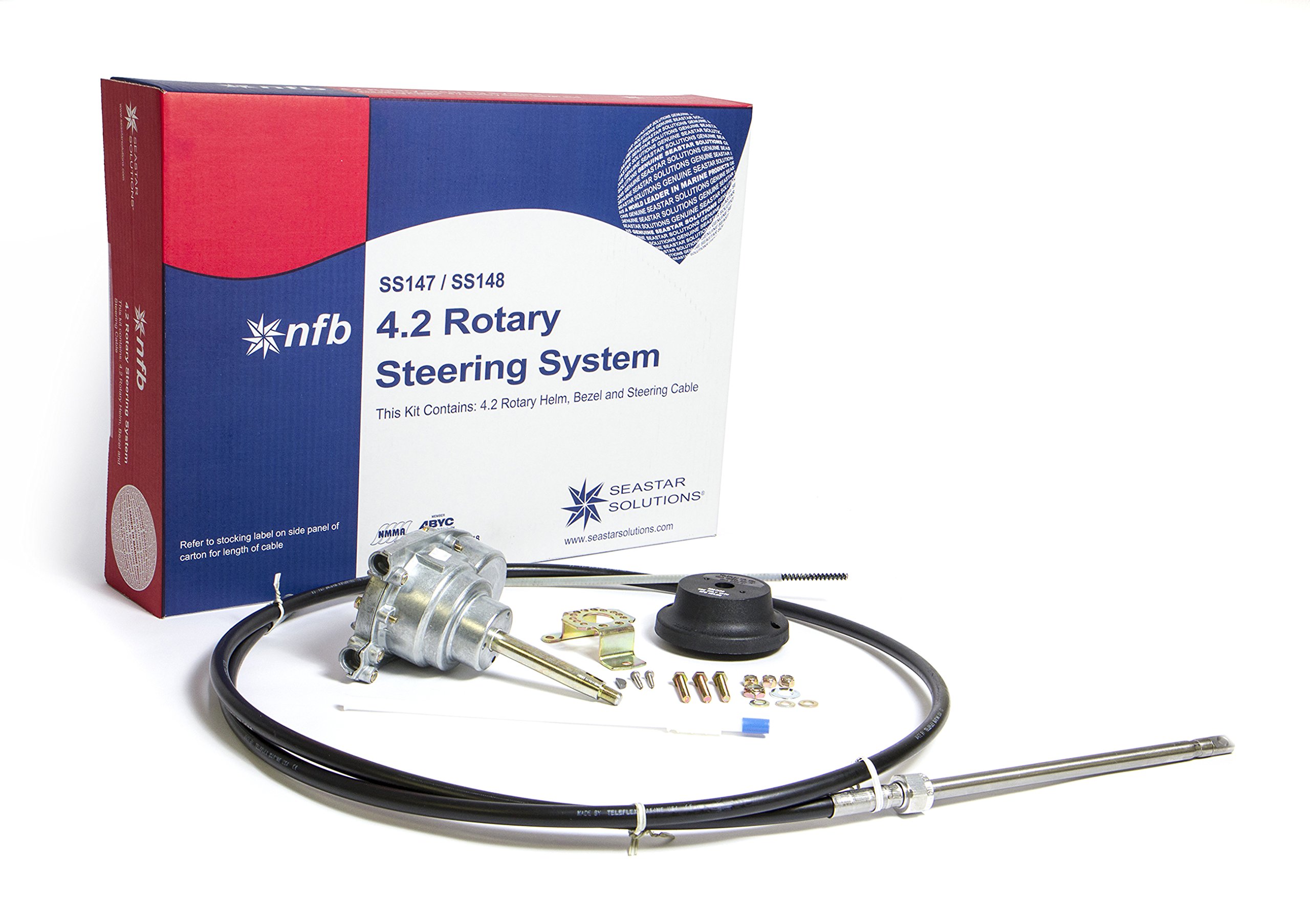 Dometic SeaStar NFB (No Feedback) Rotary Steering Kit with Single Cable, SS14717, 17ft.