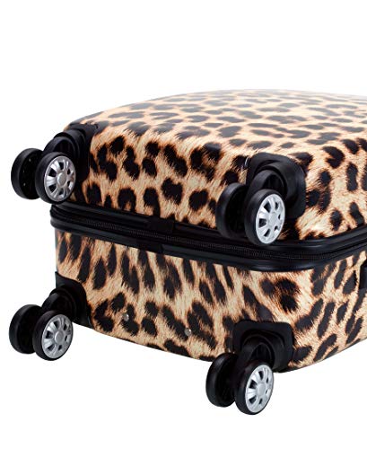 Rockland Safari Hardside Spinner Wheel Luggage, Leopard, 3-Piece Set (20/24/28)