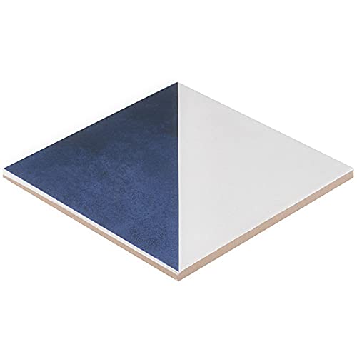 Elizabeth Sutton Cameo Dos Blue 7.87 in. x 0.37 in. Matte Porcelain Floor and Wall Tile Sample