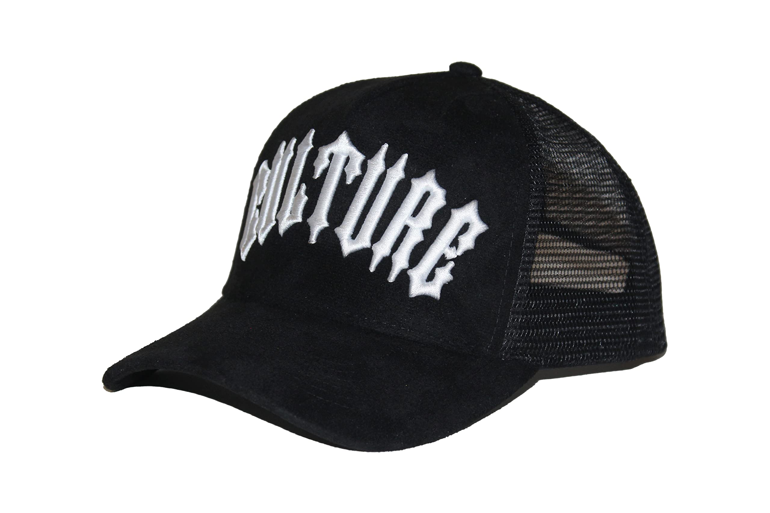 Faux Suede Leather Culture Trucker Hat (Brown) (Faux Suede Leather, Brown)