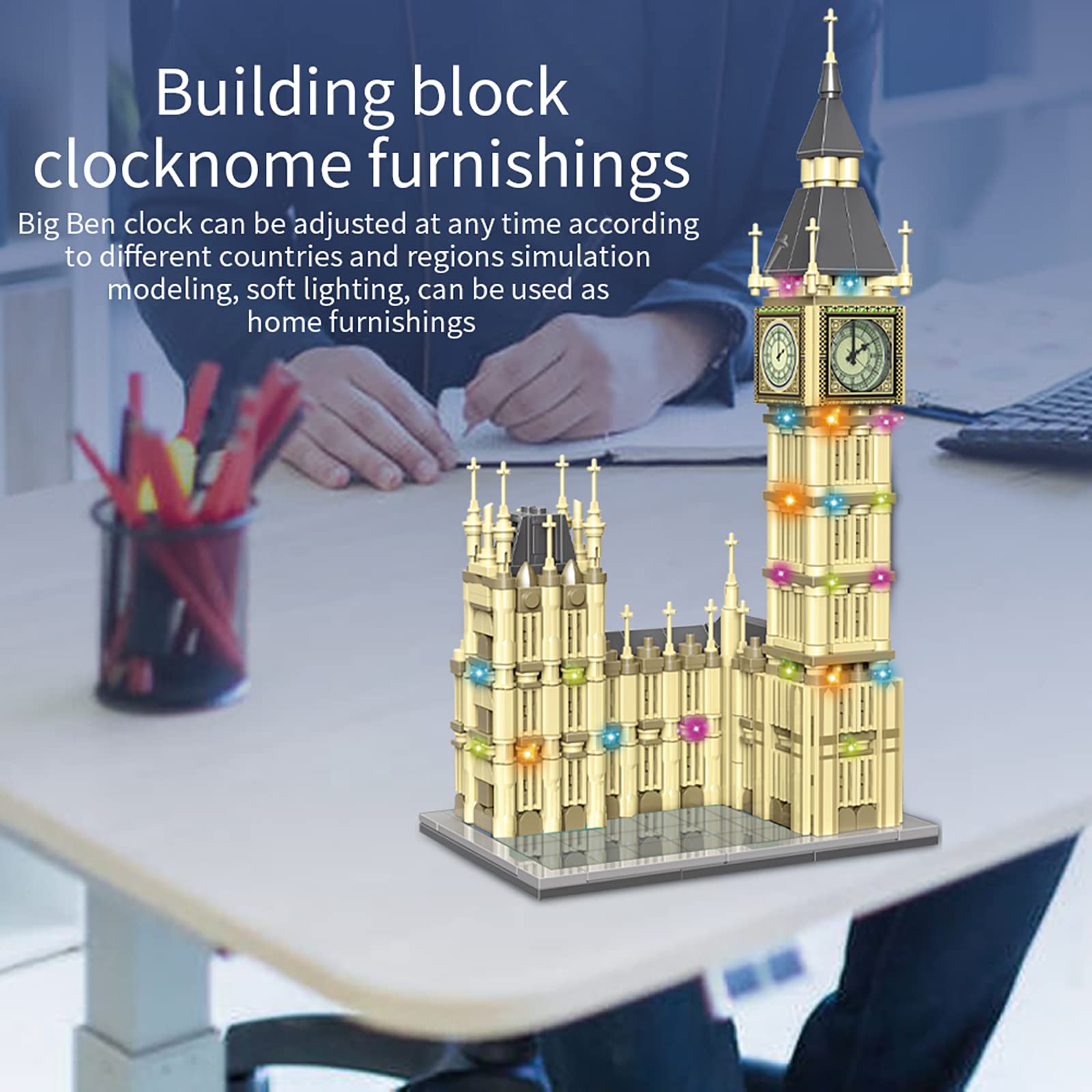 FEIDAMA Big Ben Building Set Model Kit with Lighting and Real Clocks, Architecture London World Famous Architectural Model Toys Gift for Kids and Adults(815pcs)