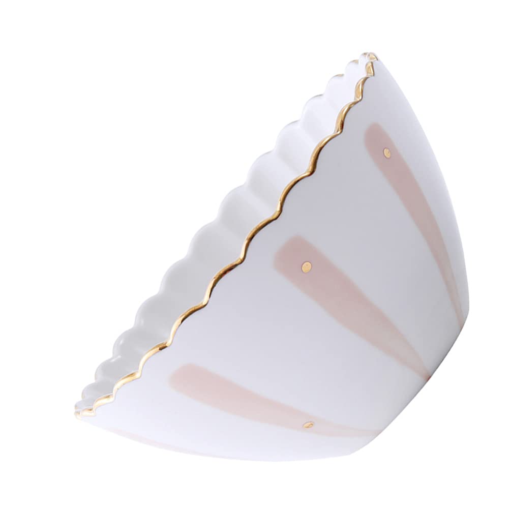 FRCOLOR Ceramic Fruit Bowl Porcelain Dessert Plate Bowl Flower Shaped Bowl Salad Bowl Dish Plate Kitchen Gadgets Pink