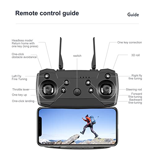 S85 Pro Rc Mini Drone 4k Profesional HD Dual Camera Fpv Drones With Infrared Obstacle Avoidance Rc Helicopter Quadcopter, WiFi Transmission, Optical Flow, Follow Me, Smart Return Home (A)