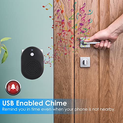 iMounTEK Video Doorbells Wireless Smart Wi-Fi Video Doorbell Security Phone Door Ring Intercom Camera 2-Way Audio Night Vision, Security Door Ring, Motion Detection, IP65 Waterproof Battery Operated