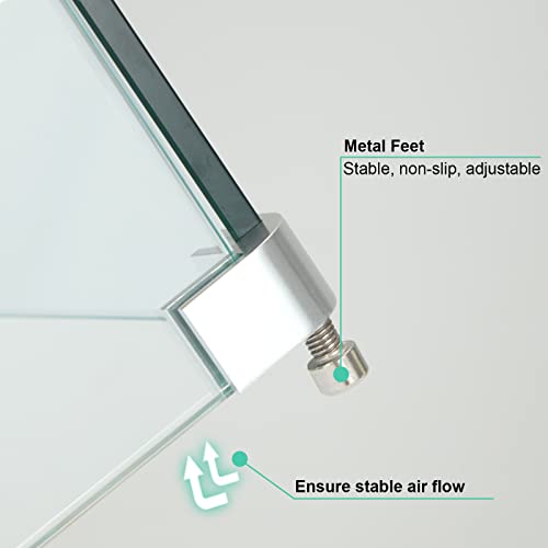 HOMREST Fire Pit Wind Guard Rectangular, 33"x15.35"x4.72" Tempered Glass Flame Guard, Fire Pit Table Wind Guard Fence for Rectangular Outdoor Patio, Clear HD Glass 0.39 Inch Thick