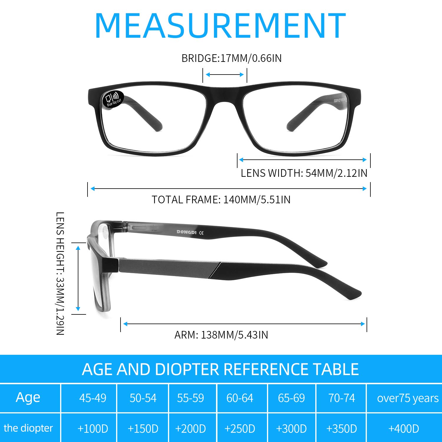DONGDI Blue Light Blocking Reading Glasses 4 Pack Computer Readers for Women Men,Anti Glare UV Ray Filter Eyeglasses +1.75