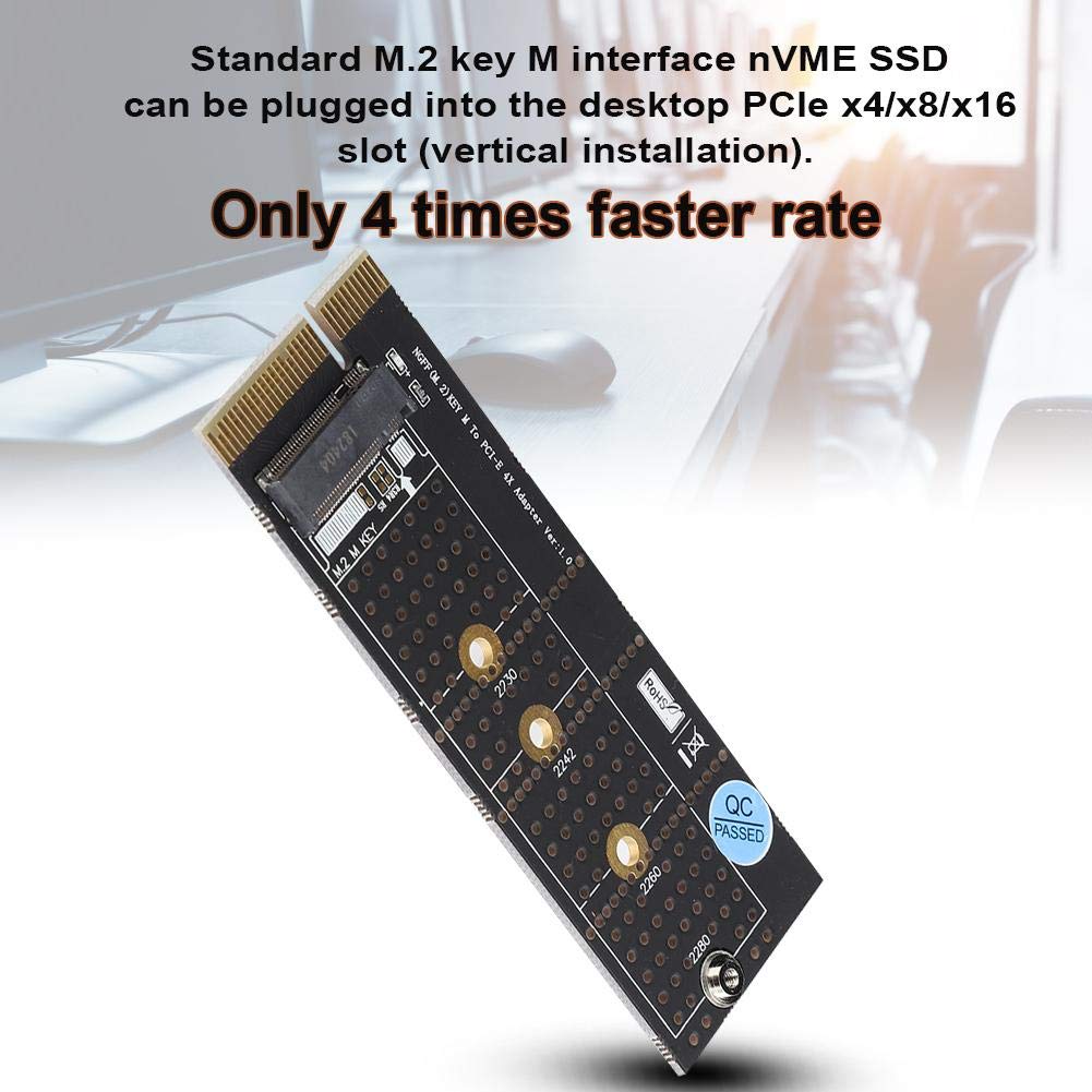 Diyeeni M.2 Nvme Key M SSD Solid State Unit to PCIE 4X Vertical Card with Heat Sink for M.2 2230/2242/2260/2280