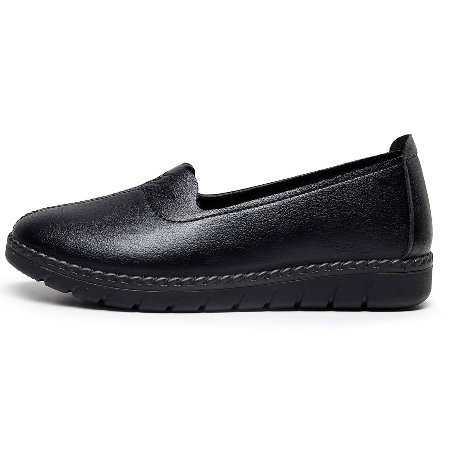 Fashion Four Seasons Women Casual Shoes Flat Bottom Thick Soles Soft and Comfortable Solid Color Simple High Top Sneaker Black